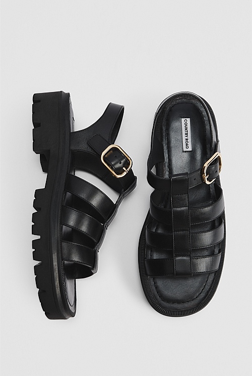 Black Morgan Sandal - Sandals & Thongs | Country Road