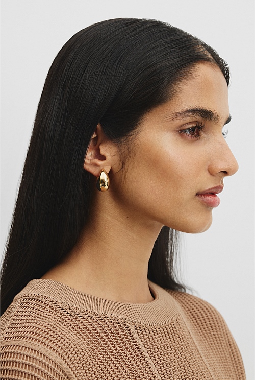 Gold Tarnish-Resistant Large Bubble Hoop - Earrings | Country Road