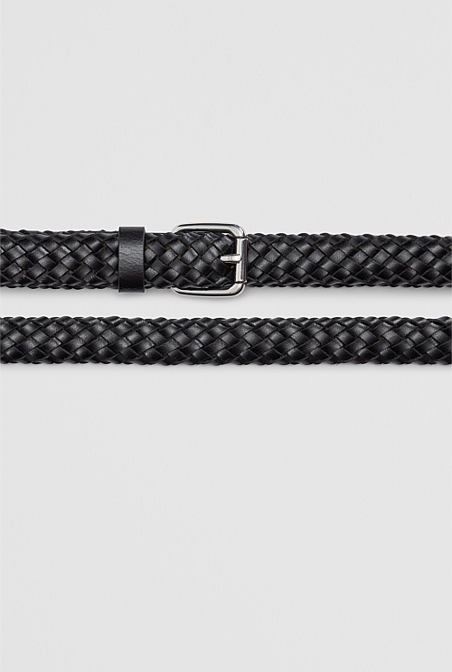 Black Tubular Plait Belt - Work | Country Road