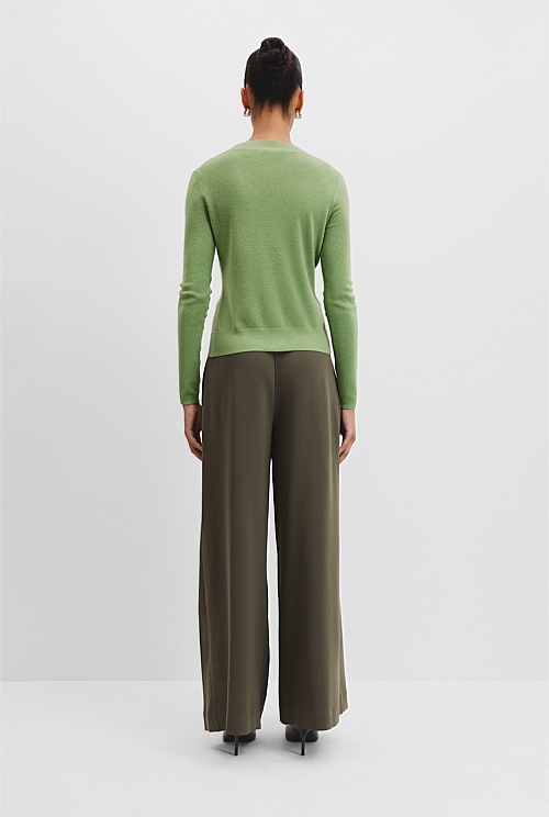 Basil Australian Merino Wool Silk Cardigan - Knitwear | Country Road