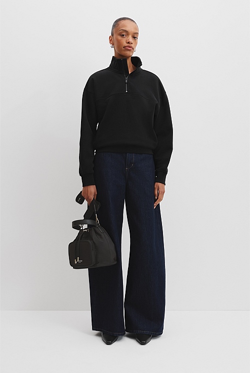 Black Recycled Polyester Soft Bucket Bag - Bags | Country Road