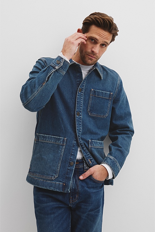 Dark Indigo Denim Overshirt - Jackets & Coats | Country Road