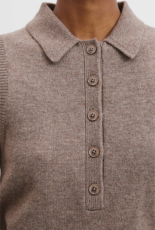 Dove Collared Knit Vest - Knitwear | Country Road