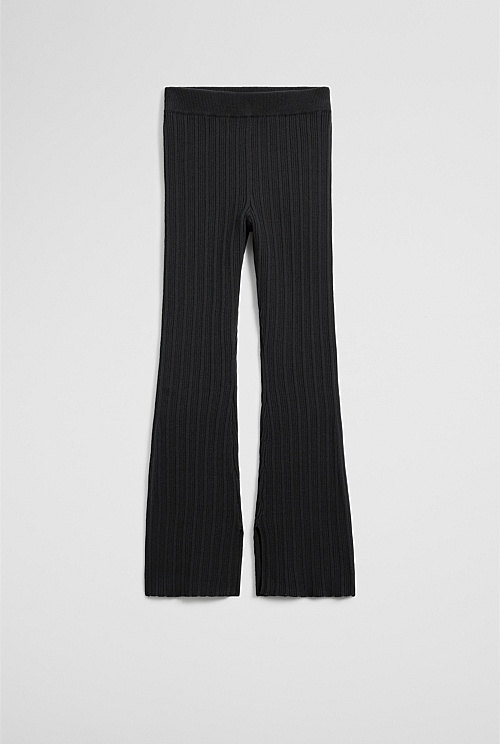 Charcoal Marle Rib Knit Pant - Pants | Country Road