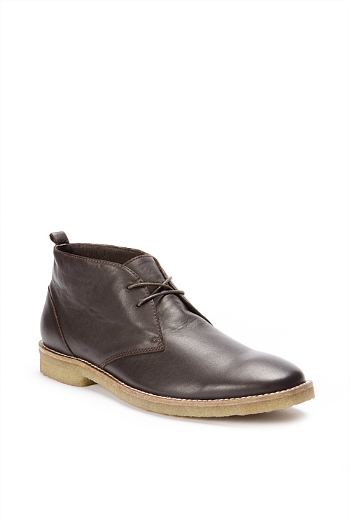 Chocolate Crepe Outsole Leather Boot - Shoes | Country Road