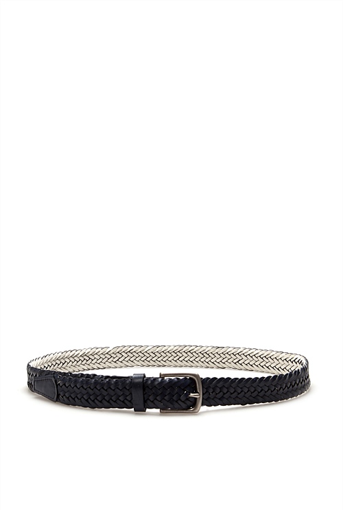 Navy Leather Textured Belt - Belts | Country Road
