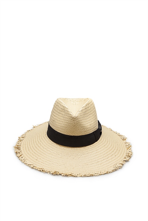 Natural Fringed Hat - Accessories | Country Road
