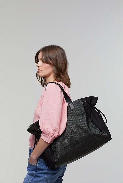 Black Drawstring Tote - Tote Bags | Country Road