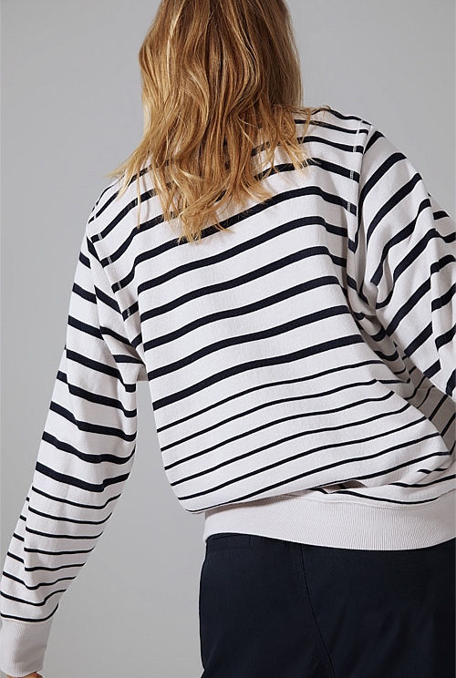 Navy Striped Heritage Sweat - Sweats | Country Road