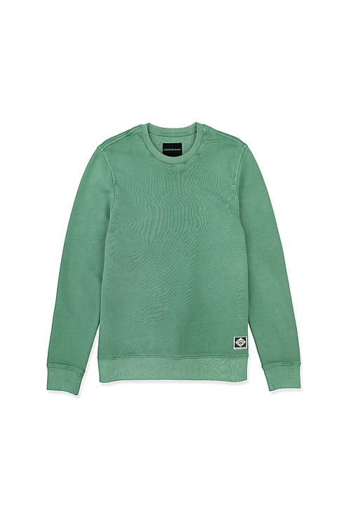 Green Garment Dyed Crew Sweat - Sweats | Country Road
