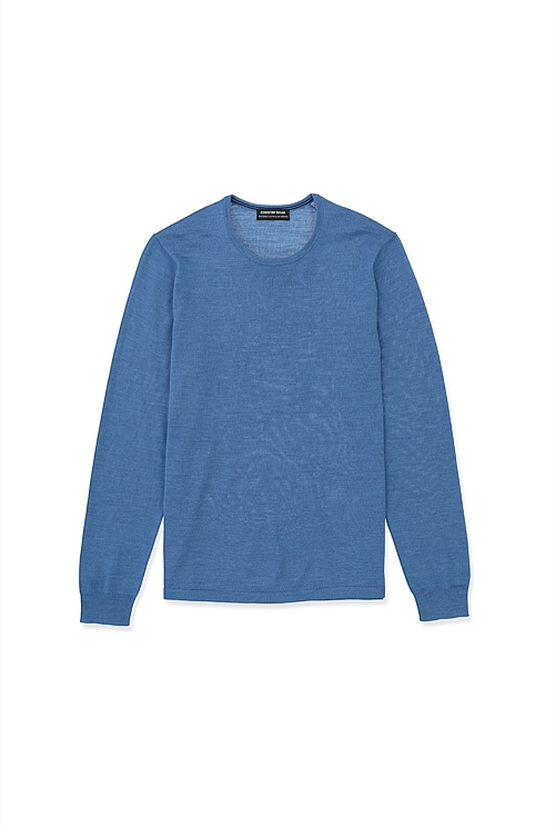 Blue Melange Traceable Merino Crew Neck Knit - Knitwear | Country Road