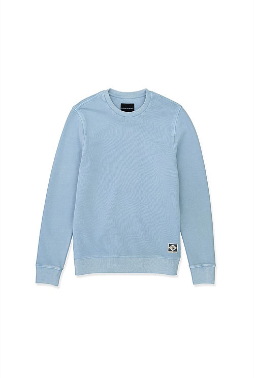 Pale Blue Garment Dyed Crew Sweat - Sweats | Country Road
