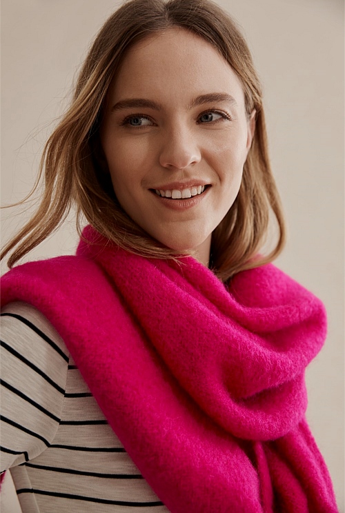 Fuchsia Fluffy Scarf - Hats, Scarves & Gloves | Country Road