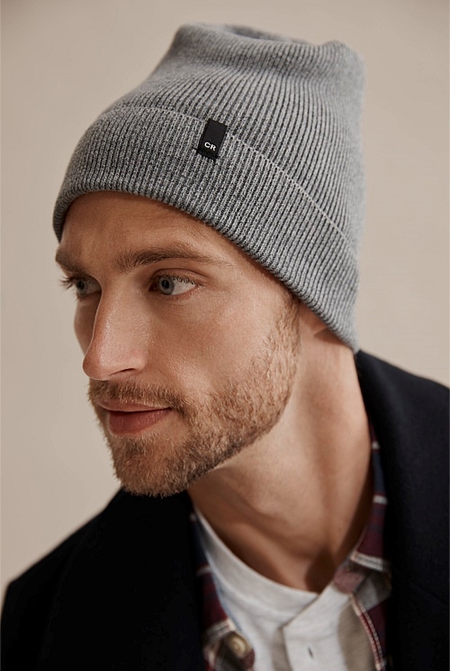 Mid Grey Cotton Beanie - Hats & Scarves | Country Road