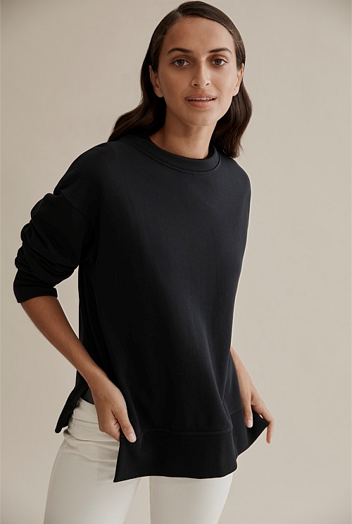 Black Split Detail Sweat - Sweats | Country Road