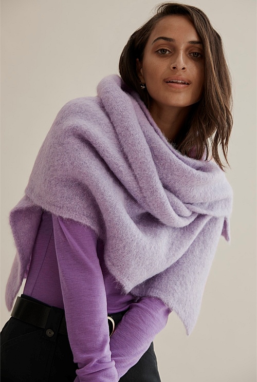 Lilac Fluffy Scarf - Hats, Scarves & Gloves | Country Road