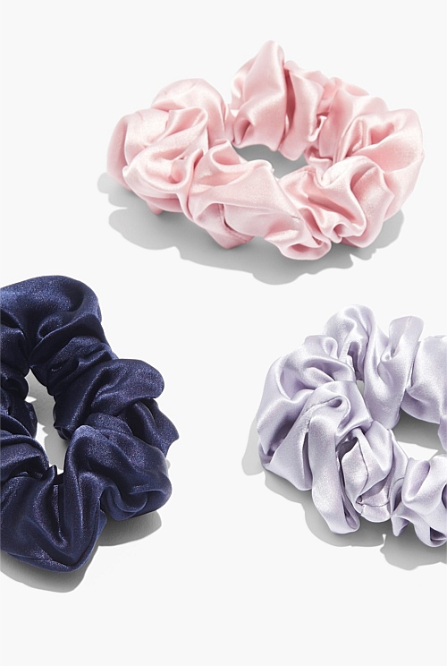 Pale Pink Silk Scrunchie Pack - Accessories | Country Road