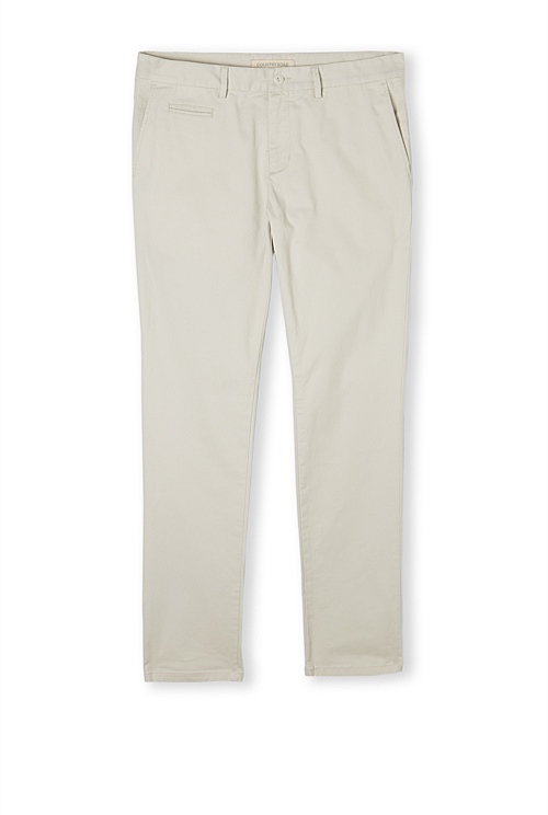Pale Stone Slim Stretch Chino - Chinos | Country Road