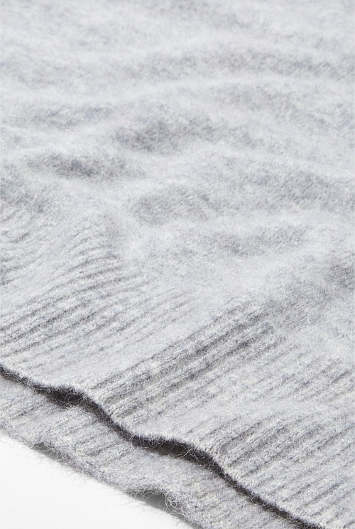 Pebble Grey Jada Fluffy Knit Throw - Throws | Country Road