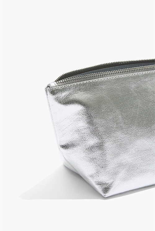 Silver Metallic Triangle Pouch - Wallets & Pouches | Country Road