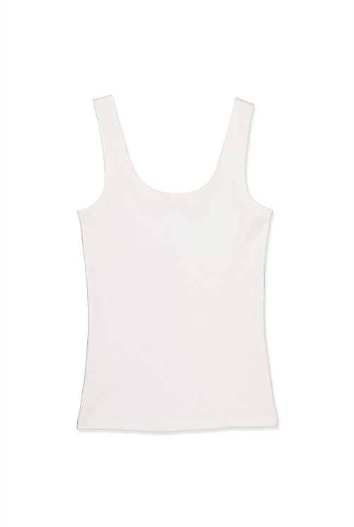 White Rib Tank - T-Shirts & Tops | Country Road