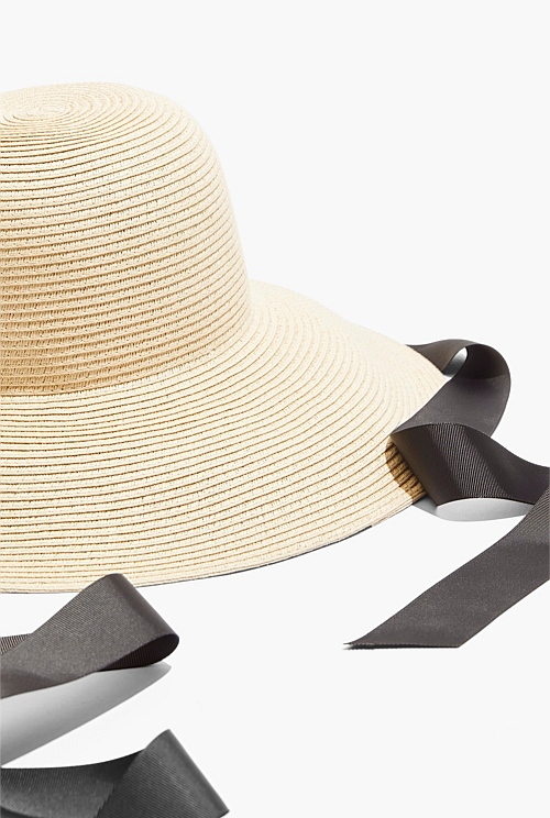 Natural Tie Detail Hat - Hats, Scarves & Gloves | Country Road