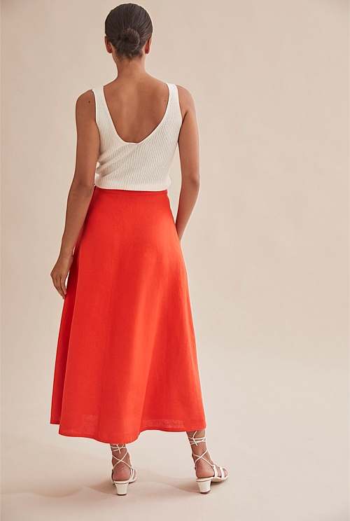 Antique White Linen Rib Tank Knit - Knitwear | Country Road