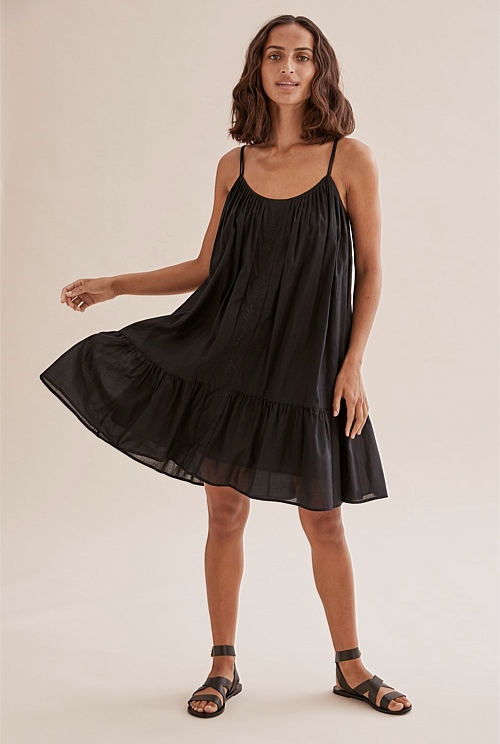 Black Summer Cotton Dress - Dresses | Country Road