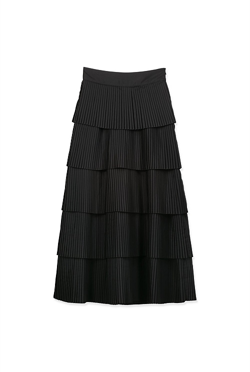 Black Tiered Midi Skirt - Skirts | Country Road
