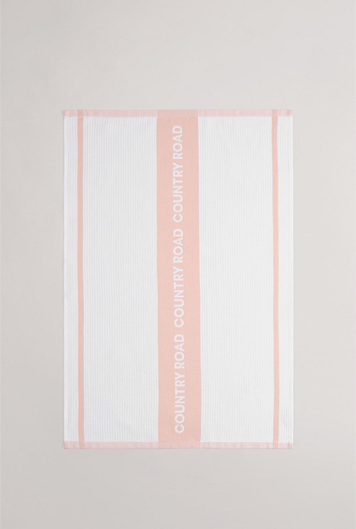 Rose CR Logo Australian Cotton Tea Towel - Australian Grown | Country Road
