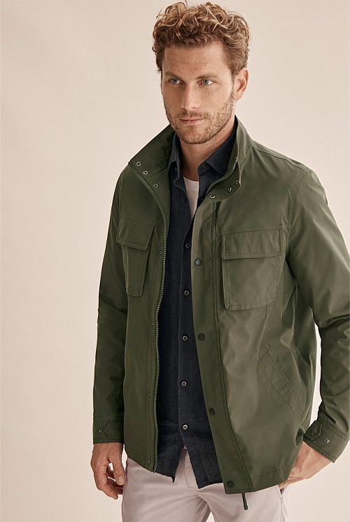 Olive Tech Four Pocket Jacket - Jackets & Coats | Country Road