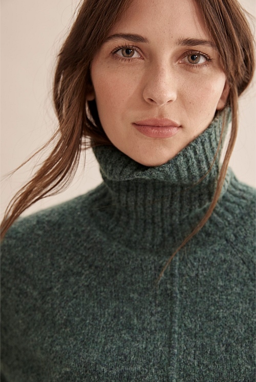 Emerald Nep Yarn Interest Knit - Knitwear | Country Road