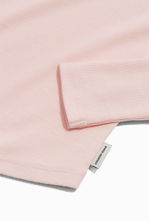 Pale Pink Recycled Polyester Soft Frill T-Shirt - T-Shirts | Country Road