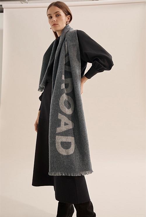 Black Logo Scarf - Hats, Scarves & Gloves | Country Road