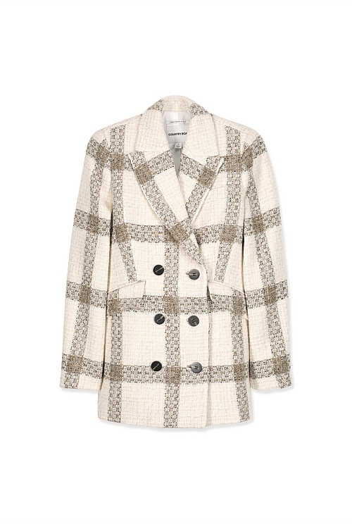 Cream Check Blazer - Jackets & Coats | Country Road