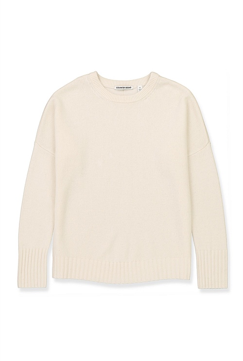 Winter White Soft Crew Knit - Knitwear | Country Road