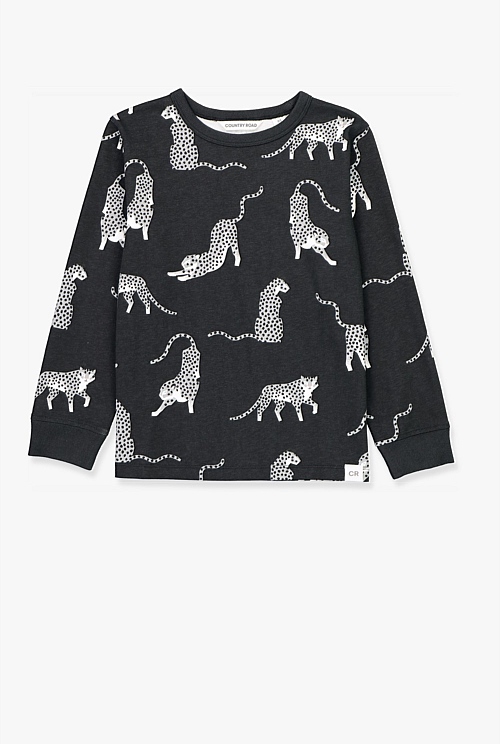 Charcoal Snow Leopard T-Shirt - T-Shirts | Country Road