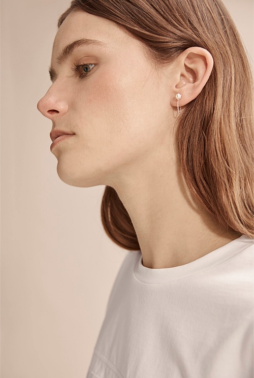 Silver Cecile Chain Earring - Earrings | Country Road