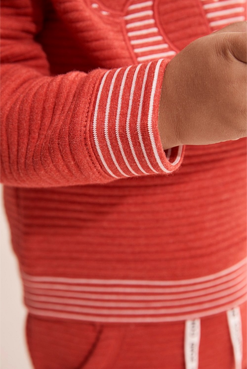Washed Red Elephant Stripe Crew Sweat - Sweats | Country Road