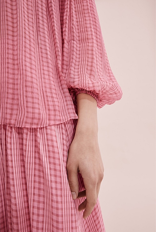 Cardamom Print Gathered Blouse - Shirts | Country Road