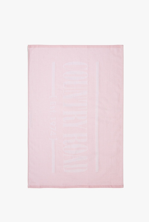 Orchid Pink Heritage Logo Tea Towel - Tea Towels | Country Road